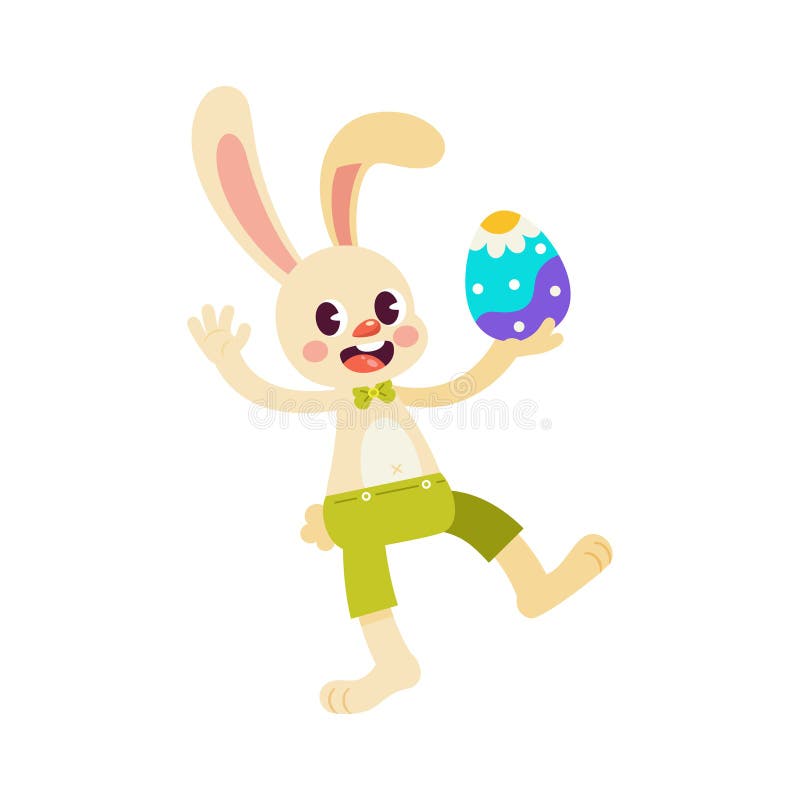 Vector Cartoon Cute Easter Bunny Character Isolated Stock Vector ...