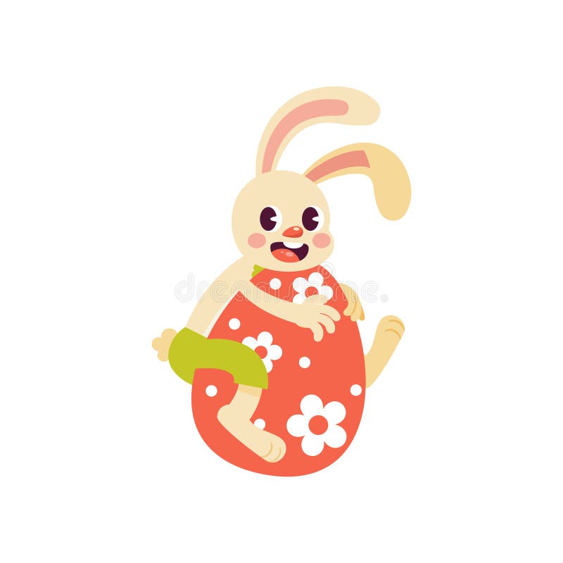 Vector Cartoon Cute Easter Bunny Character Isolated Stock Vector ...