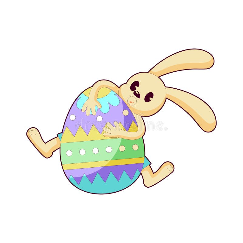 Vector Cartoon Cute Easter Bunny Character Isolated Stock Vector ...