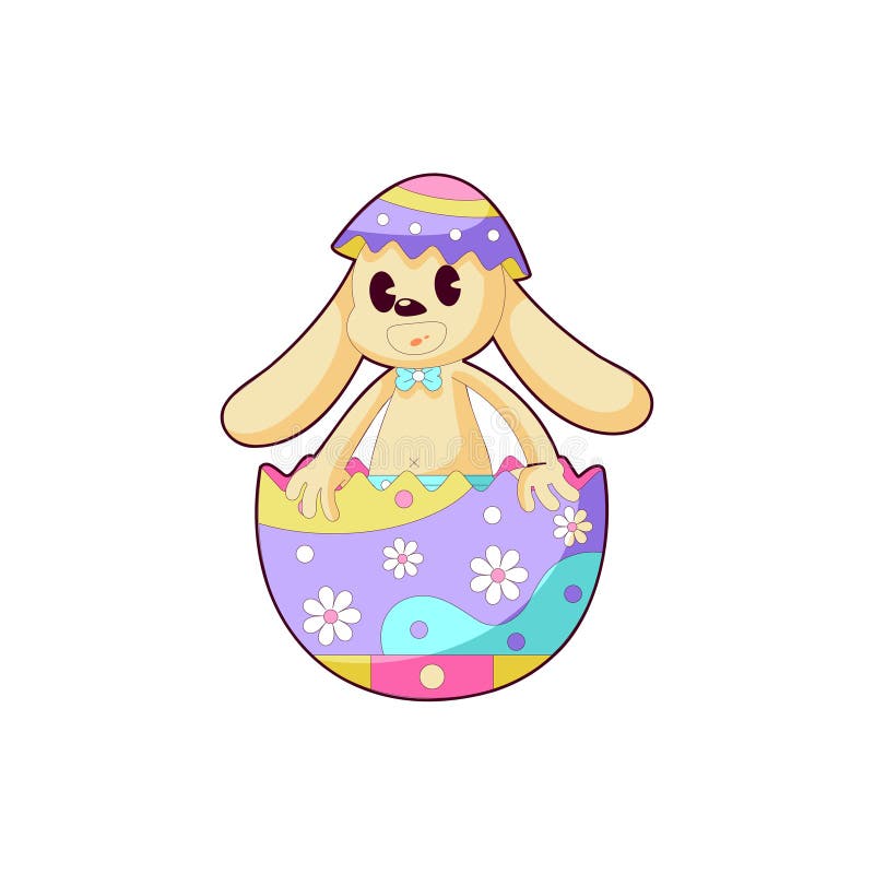 Vector Cartoon Cute Easter Bunny Character Isolated Stock Vector ...