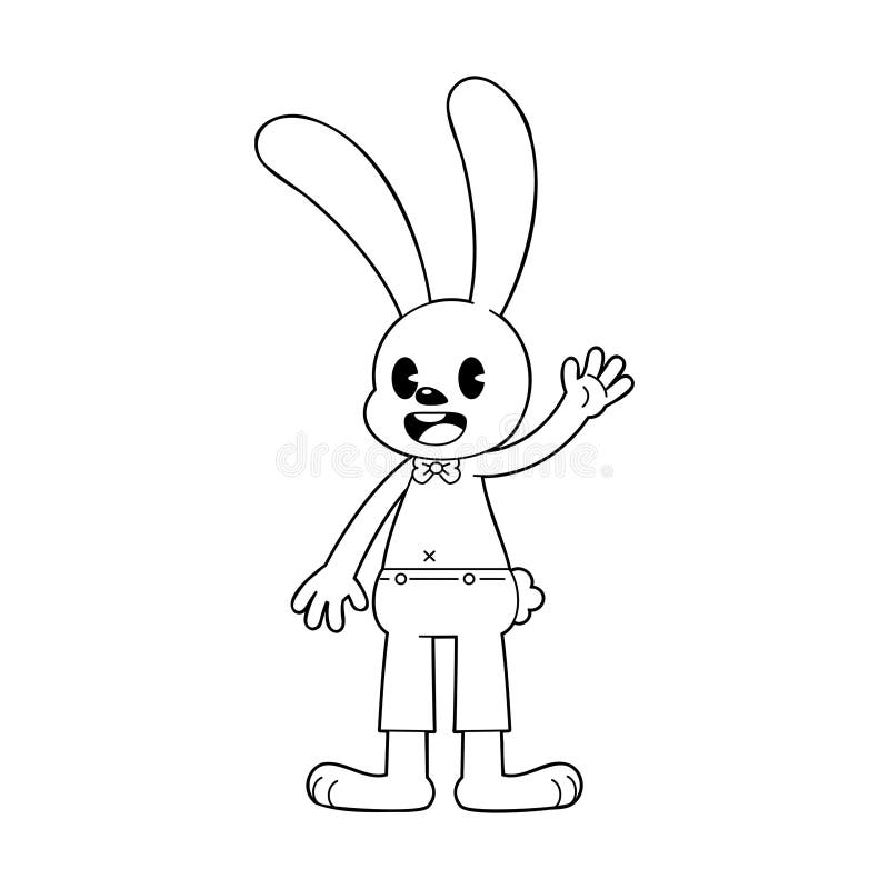 Vector Cartoon Cute Easter Bunny Character Isolated Stock Vector ...