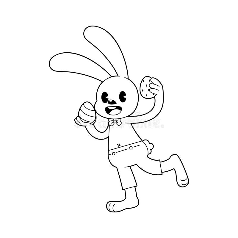 Vector Cartoon Cute Easter Bunny Character Isolated Stock Vector ...