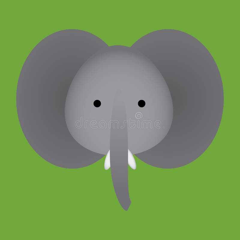 Vector Cartoon Cute Elephant Face Icon Isolated Stock Illustration ...