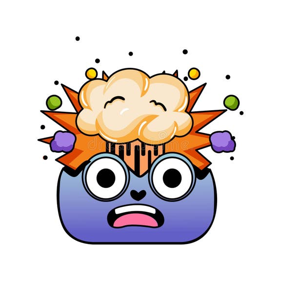 Vector Cartoon Cute Exploding Head Emoji Isolated Illustration Stock ...