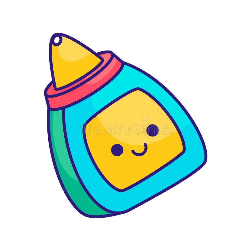 Vector Cartoon Cute Glue School Kawaii Illustration Stock Vector ...