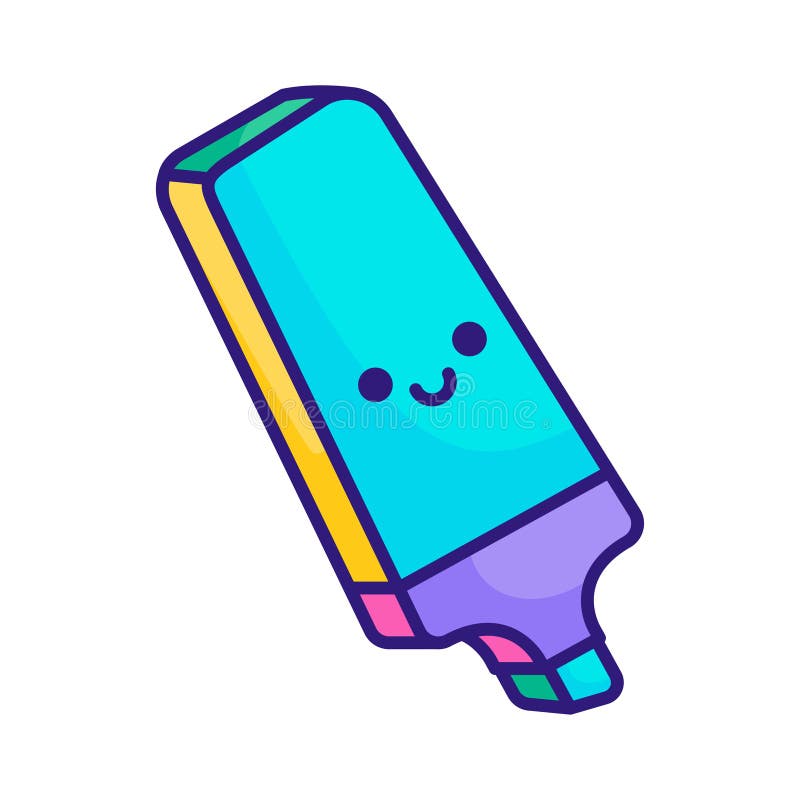 Vector Cartoon Cute Highlight School Kawaii Illustration Stock Vector ...