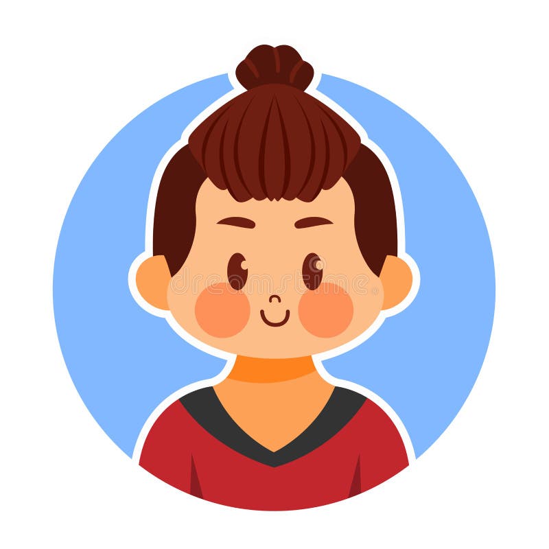 Vector Cartoon Cute Kawaii Kid Face Isolated Stock Vector ...