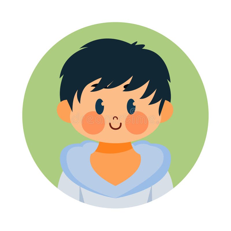 Vector Cartoon Cute Kawaii Kid Face Isolated Stock Vector ...