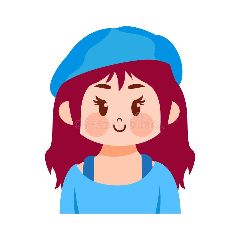 Vector Cartoon Cute Kawaii Kid Face Isolated Stock Vector ...