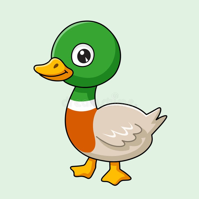 Vector Cartoon Cute Little Duck Stock Vector - Illustration of vector ...
