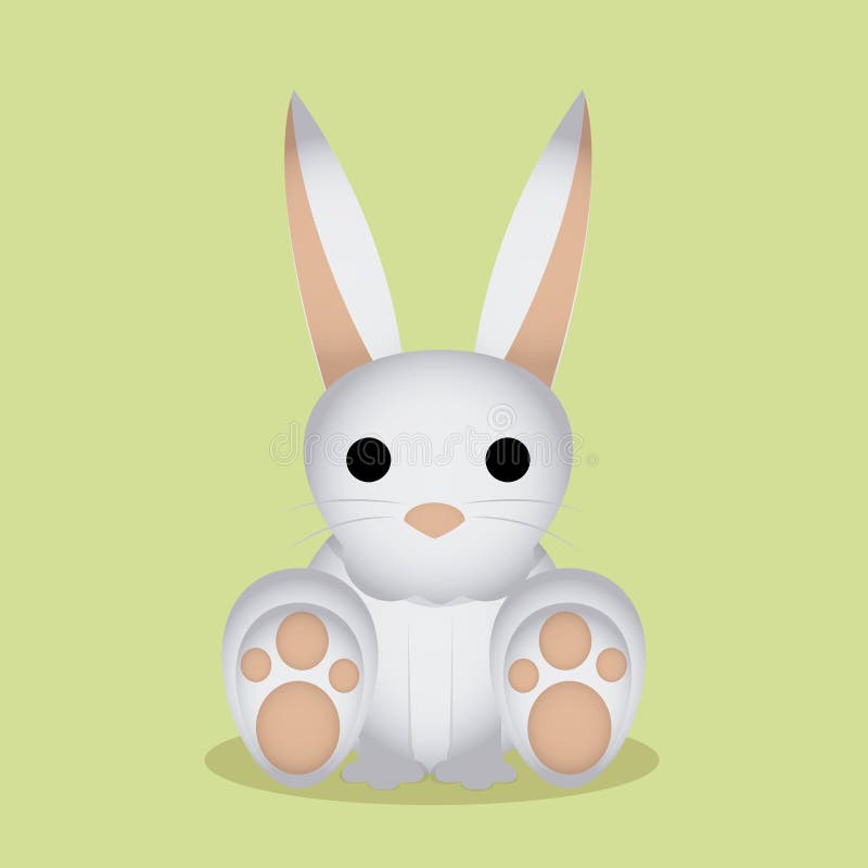 Vector Cartoon Cute Little Rabbit Sitting Isolated Stock Vector ...