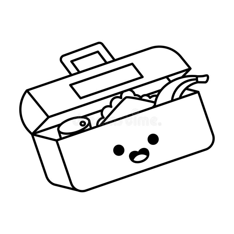 Vector Cartoon Cute Lunch Box School Kawaii Illustration Stock Vector ...