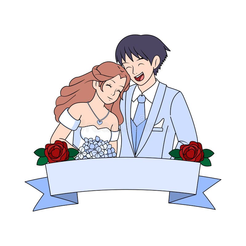 Vector Cartoon Cute Married Wedding Couple Isolated Stock Vector ...