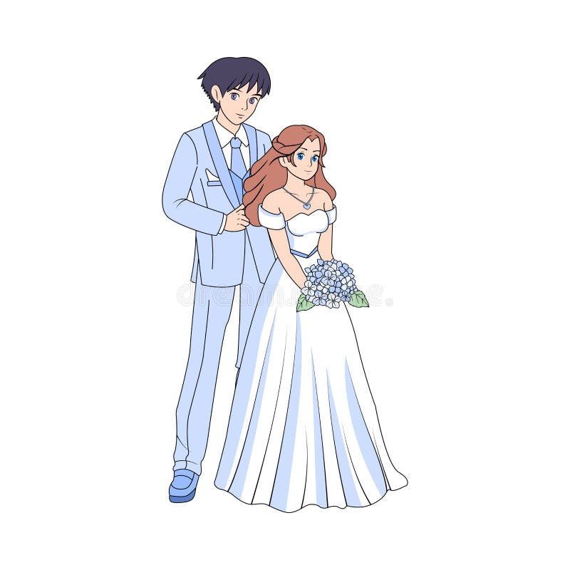 Vector Cartoon Cute Married Wedding Couple Isolated Stock Vector ...