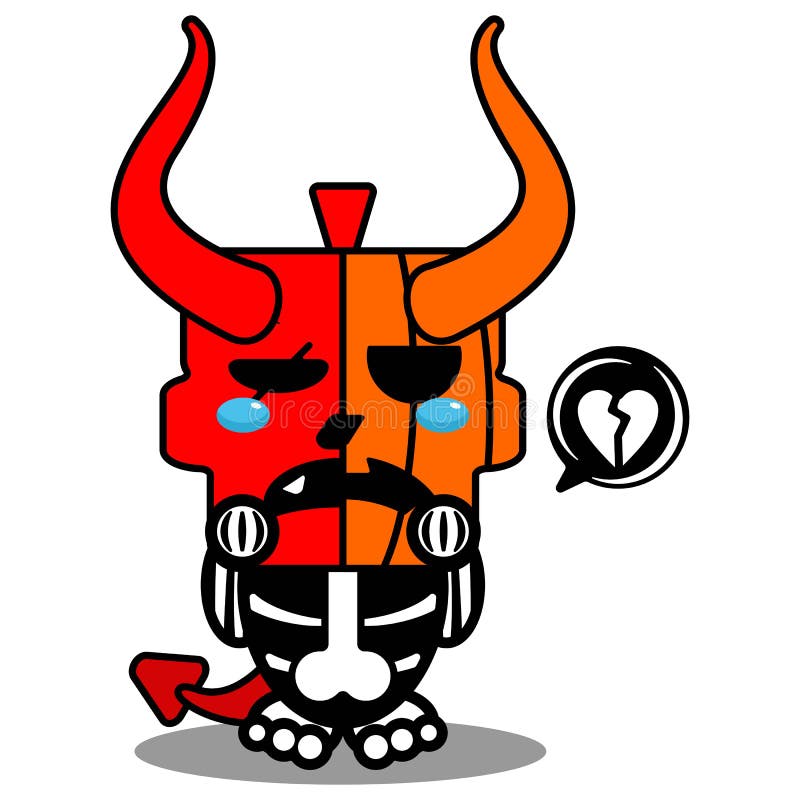 Sad Devil Pumpkin Mascot Costume Stock Vector - Illustration of anatomy ...