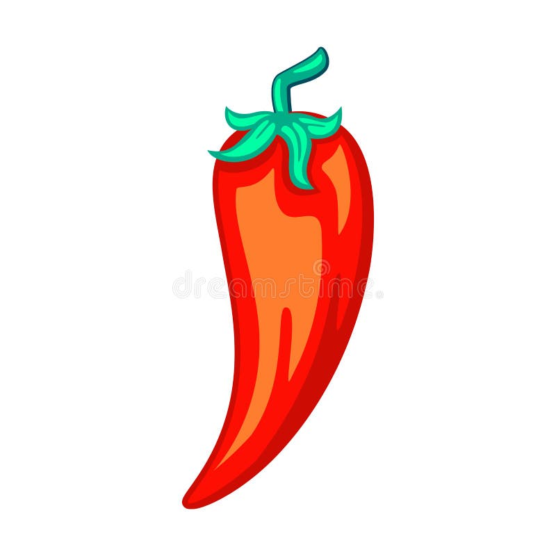 Vector Cartoon Cute Mexican Chilli Pepper Llustration Isolated Stock ...