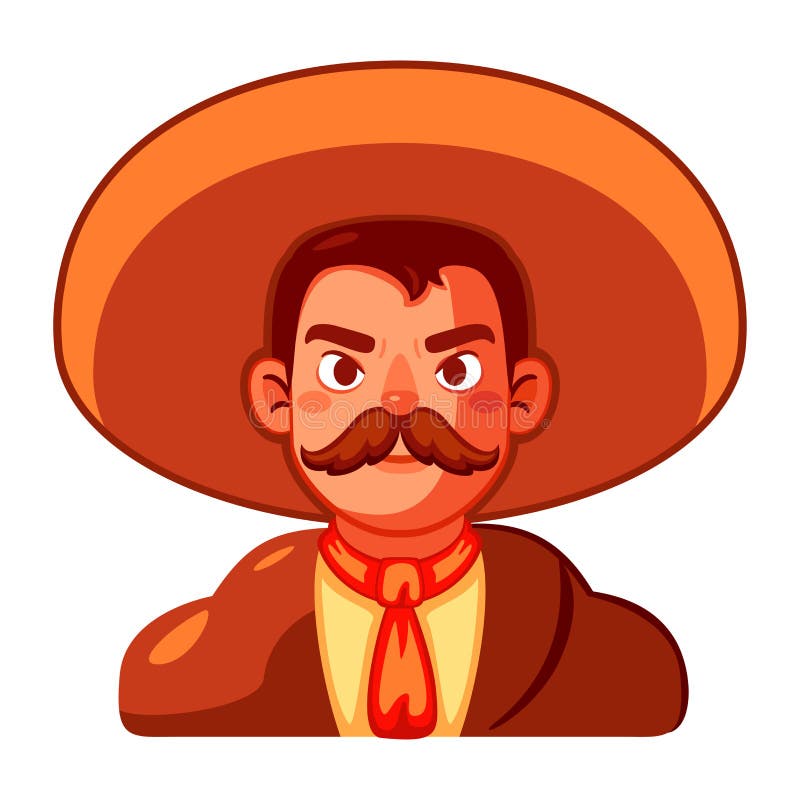 Vector Cartoon Cute Mexican Man Llustration Isolated Stock Vector ...
