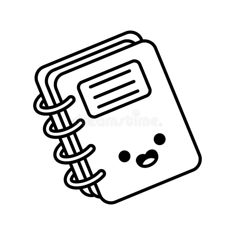Vector Cartoon Cute Notebook School Kawaii Illustration Stock Vector ...