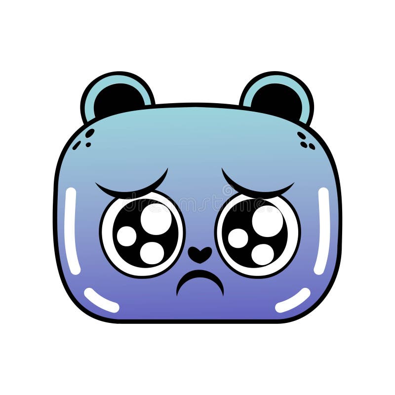 Vector Cartoon Cute Pleading Face Emoji Isolated Illustration Stock ...