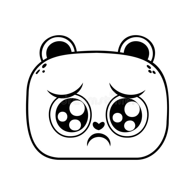 Vector Cartoon Cute Pleading Face Emoji Isolated Illustration Stock ...