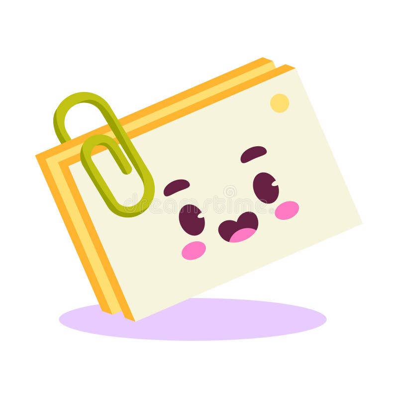 Vector Cartoon Cute Post it School Kawaii Illustration Stock Vector ...