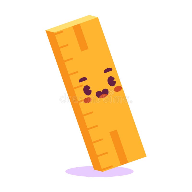 Vector Cartoon Cute Ruler School Kawaii Illustration Stock Vector ...