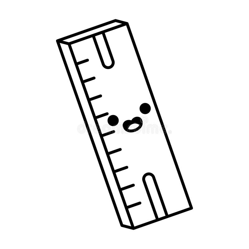 Vector Cartoon Cute Ruler School Kawaii Illustration Stock Vector ...