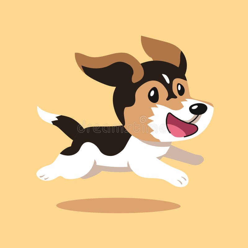 Vector Cartoon Cute Running Dog Stock Vector - Illustration of graphic ...