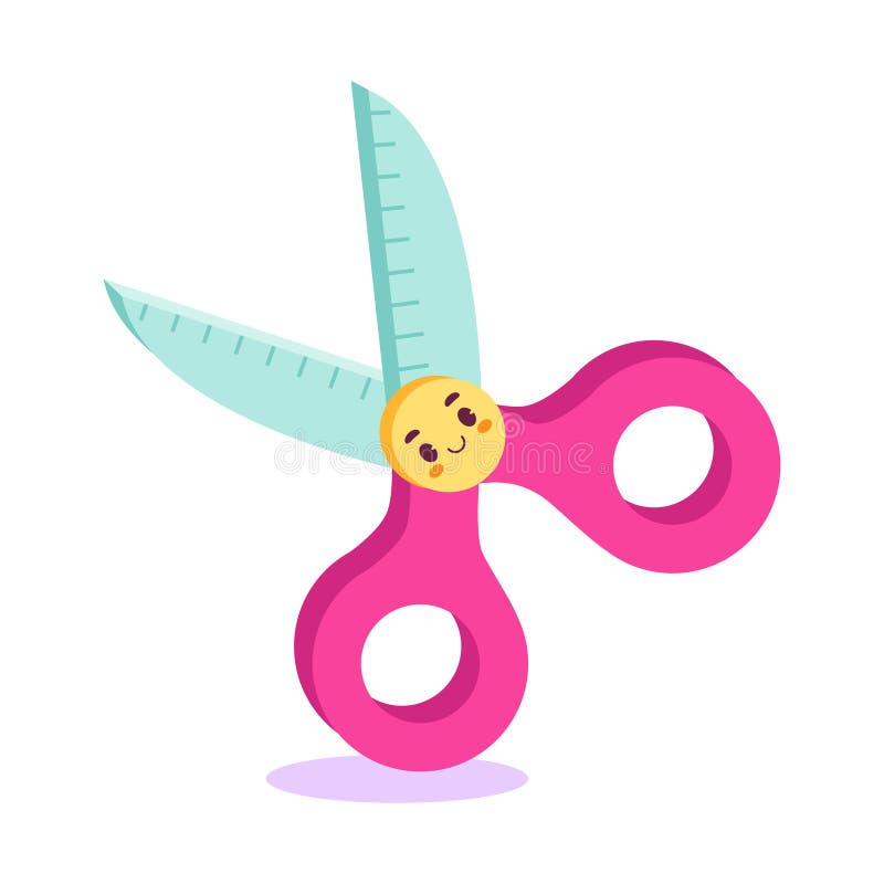 Vector Cartoon Cute Scissors School Kawaii Illustration Stock Vector ...
