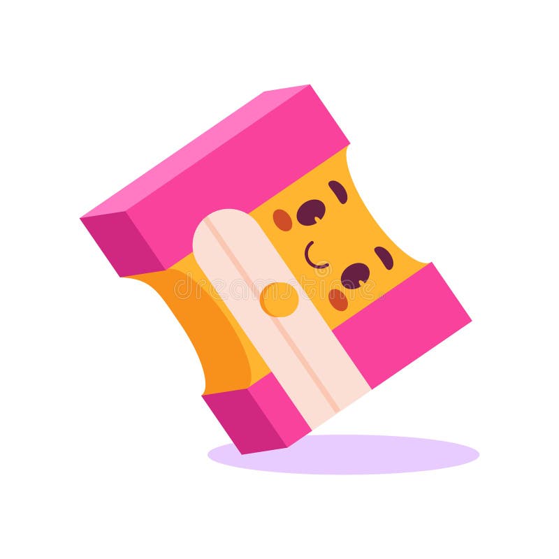 Cute Sharpener with Blue and Yellow Color Vector Illustration Stock ...