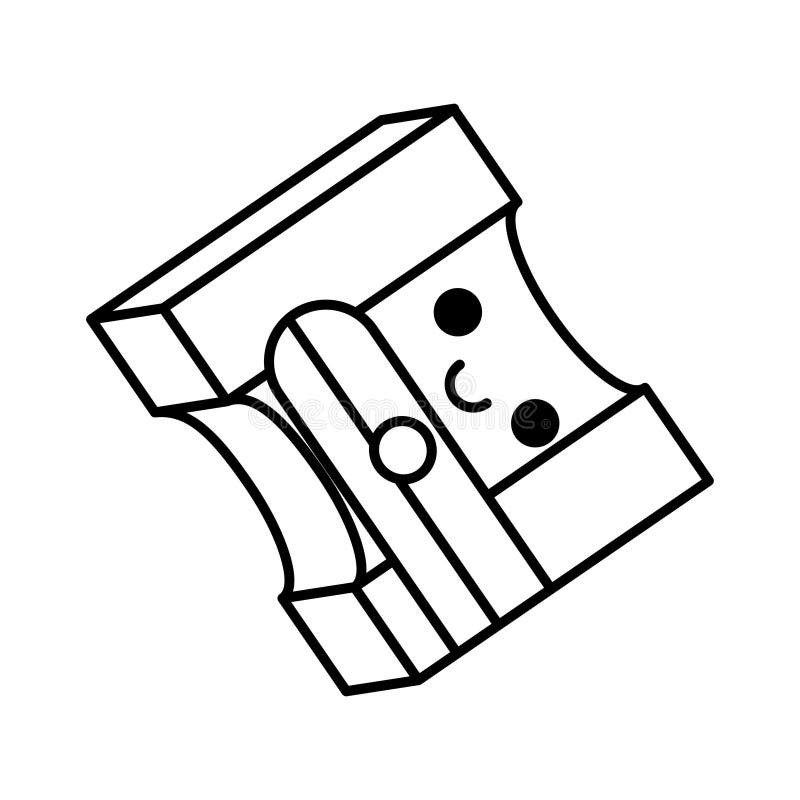 Cute Sharpener with Blue and Yellow Color Vector Illustration Stock ...