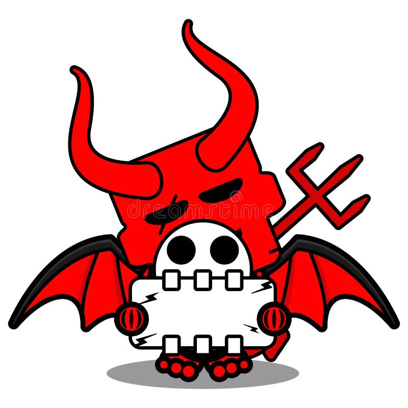 Red Devil Mascot Skull Zombie Board Stock Vector - Illustration of ...