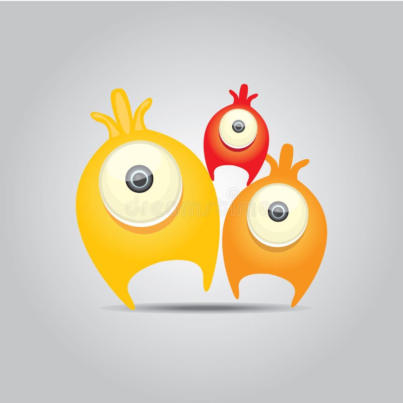 Vector Cartoon Cute Smiling Monster Stock Vector - Illustration of ...