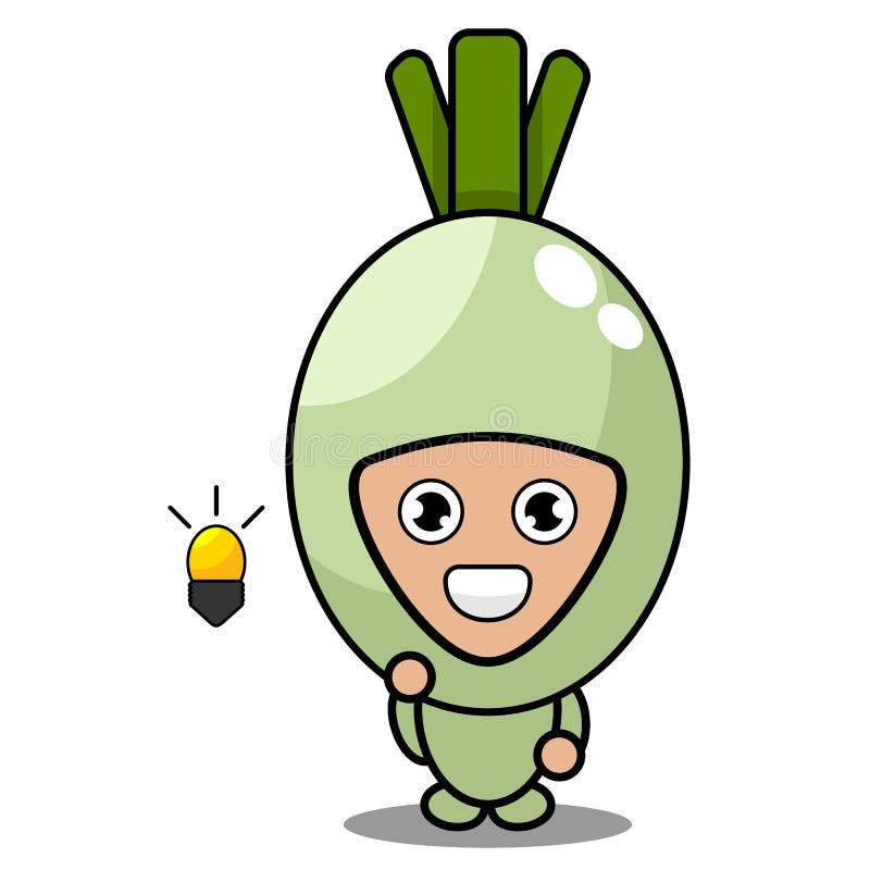 Spring Onion Vegetable Mascot Costume Thinking of Ideas Stock Vector ...