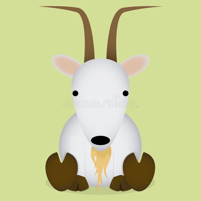 Vector Cartoon Cute White Goat Sitting Isolated Stock Vector ...