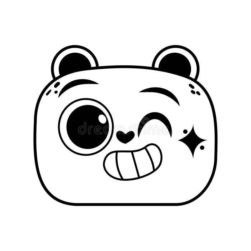 Vector Cartoon Cute Winking Face Emoji Isolated Illustration Stock ...