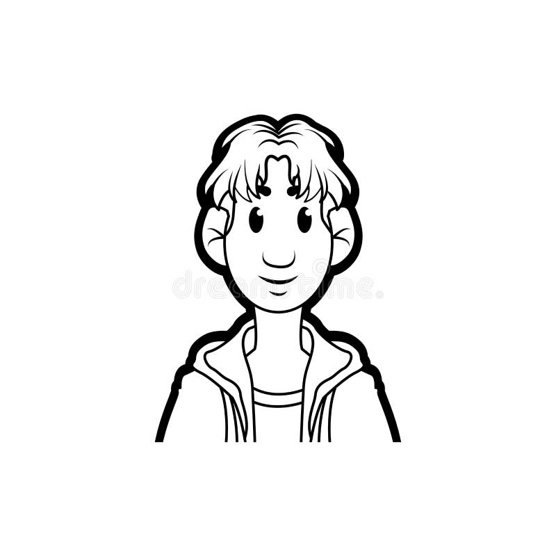 Vector Cartoon Cute Young Person Icon Isolated Stock Vector ...
