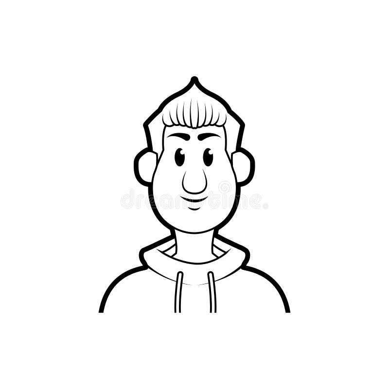 Vector Cartoon Cute Young Person Icon Isolated Stock Vector ...