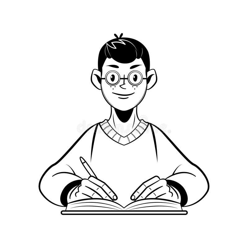 Vector Cartoon Cute Young Student Character Isolated Stock Vector ...