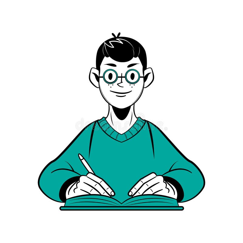 Vector Cartoon Cute Young Student Character Isolated Stock Vector ...