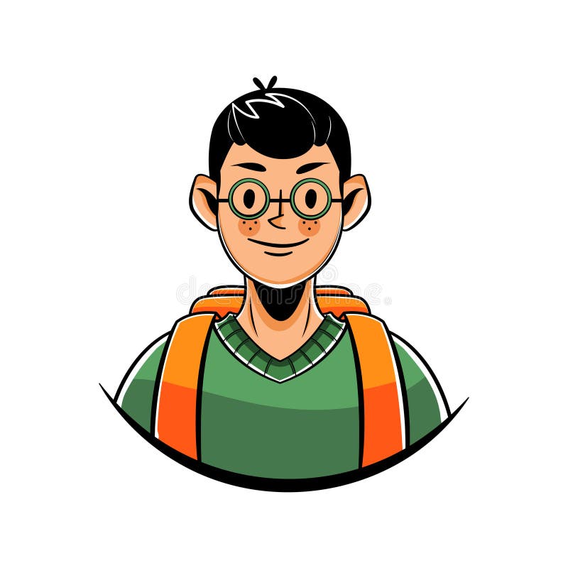 Vector Cartoon Cute Young Student Character Isolated Stock Vector ...