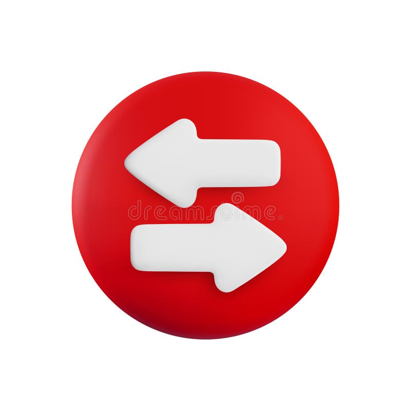 Vector Cartoon 3d Arrow Button Set. Cute Realistic Left and Right ...