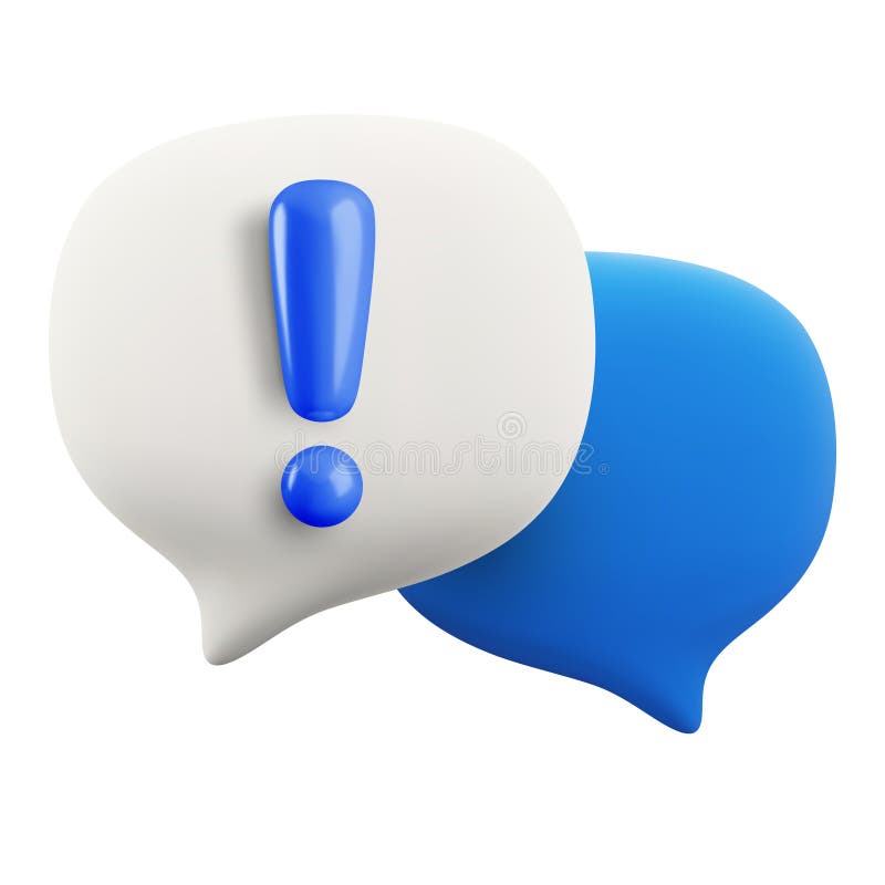 Vector Cartoon 3d Attention Talk Icon. Cute Realistic Render of Speech ...