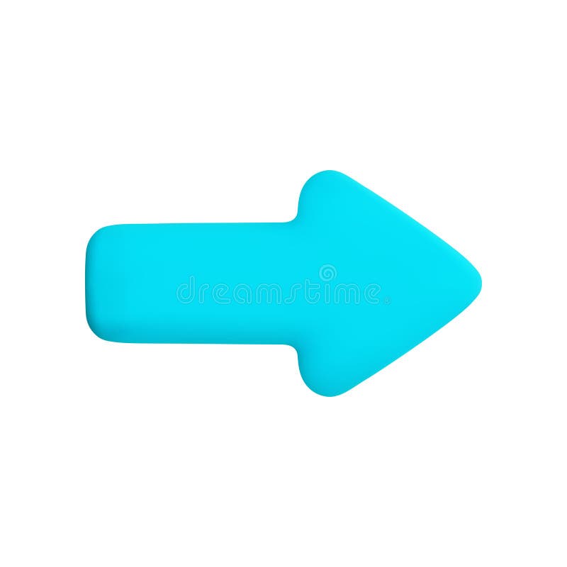 Vector Cartoon 3d Blue Arrow Icon. Cute Realistic Right Direction Arrow ...