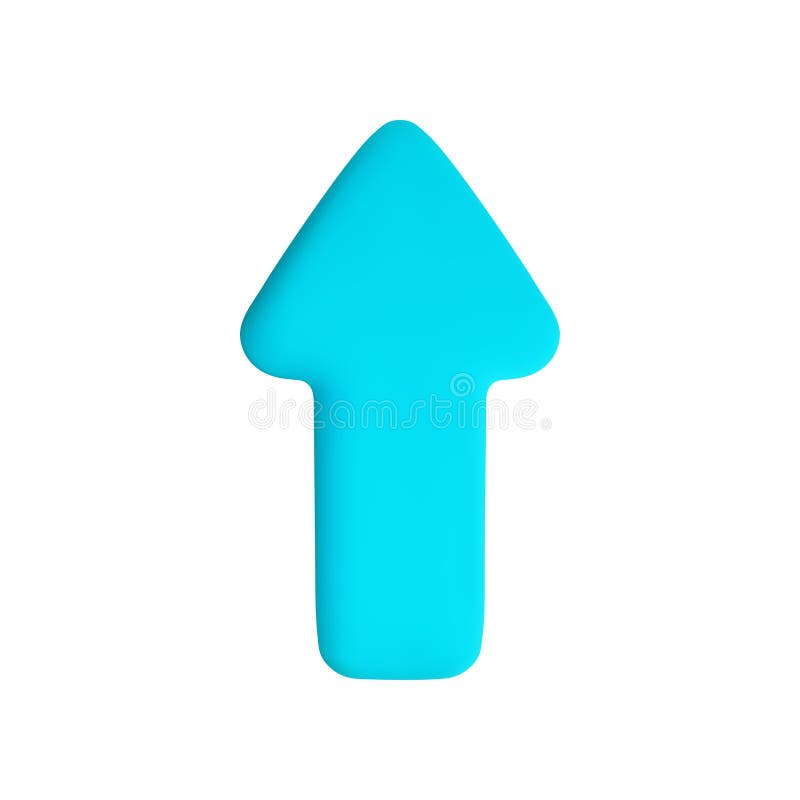 Vector Cartoon 3d Blue Arrow Icon. Cute Realistic Up Direction Arrow ...