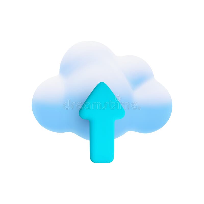 Vector Cartoon 3d Cloud Computing Icon. Realistic Render of Cloud and ...