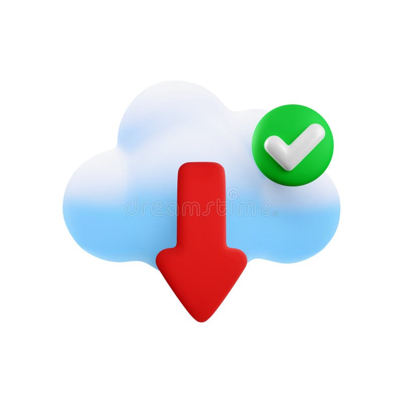 Vector Cartoon 3d Cloud Computing Icon. Realistic Render of Cloud, Red ...
