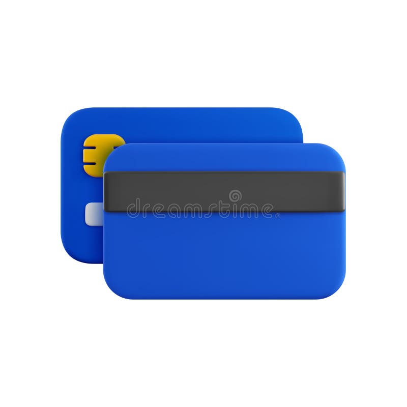 Vector Cartoon 3d Credit Card Stack Icon. Realistic 3d Render of Blue ...