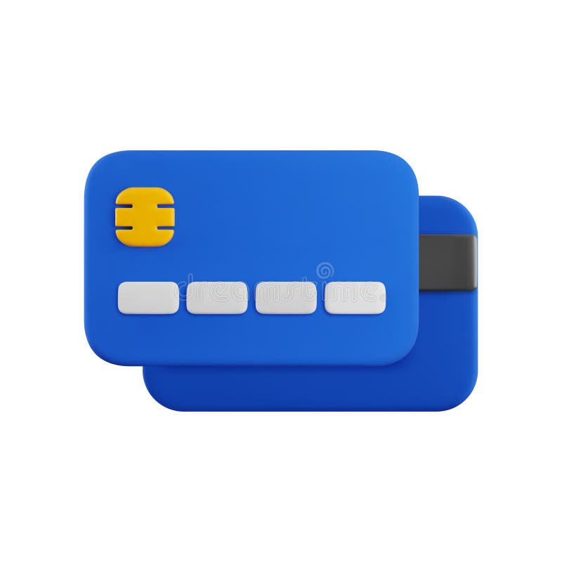 Vector Cartoon 3d Credit Card Stack Icon. Realistic 3d Render of Blue ...