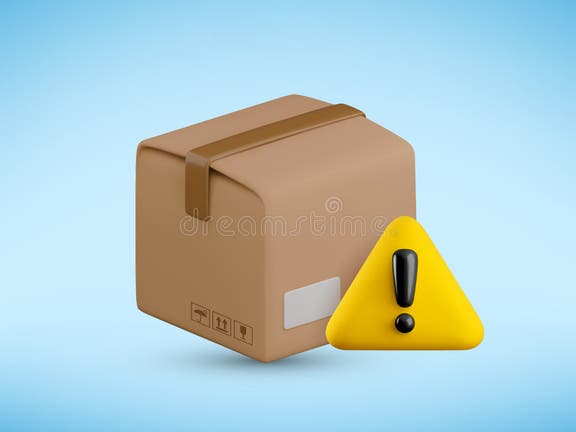 Vector Cartoon 3d Delivery Problem Banner. Realistic 3d Cardboard Box ...